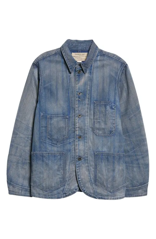 ジャケット・アウター INDIGO DOTSTRIPE TWILL ENGINEER COAT Double RL - Indigo Dot-Stripe Twill Engineer Coat - Indigo